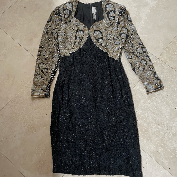 lisa carr | Dresses | Lisa Carr Beaded Gown | Poshmark